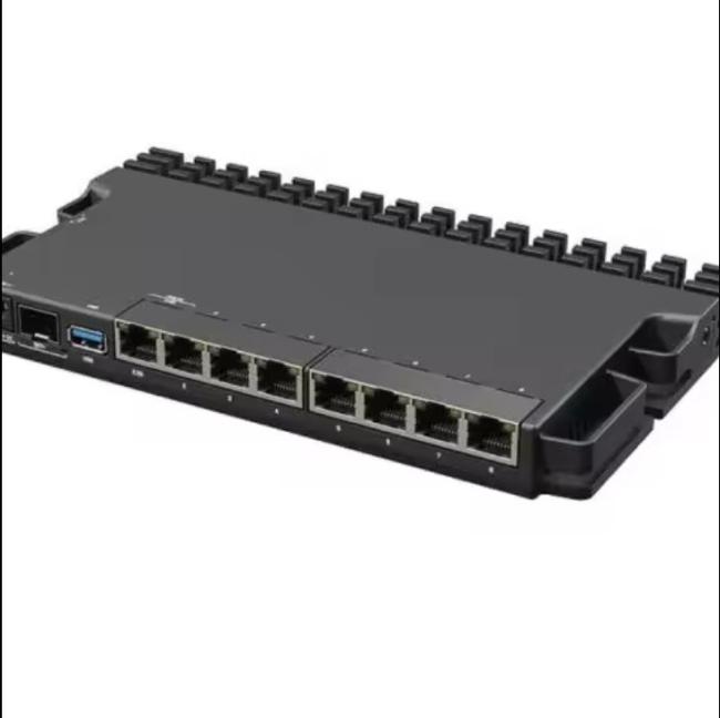 Close-up of RB5009UG router's interface and connectivity options
