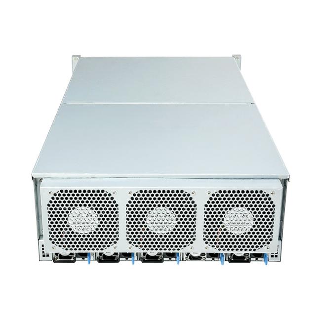 Side view of server chassis showing ventilation and cooling system