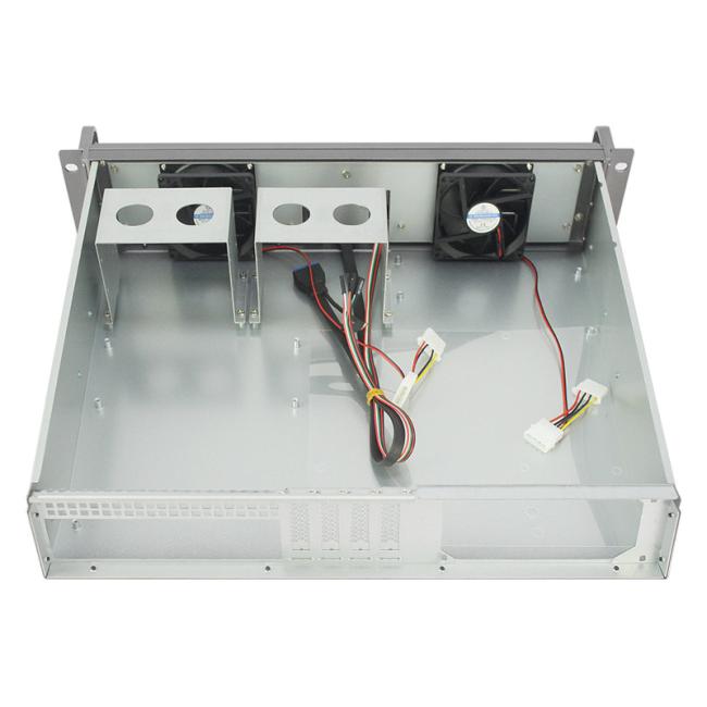 2U Server top view showing cooling system