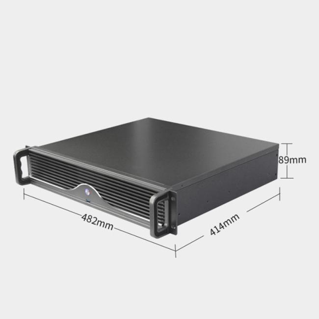 Complete assembly of industrial 2U server case