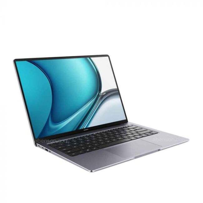 Huawei MateBook 14s laptop side view displaying ports and thin profile