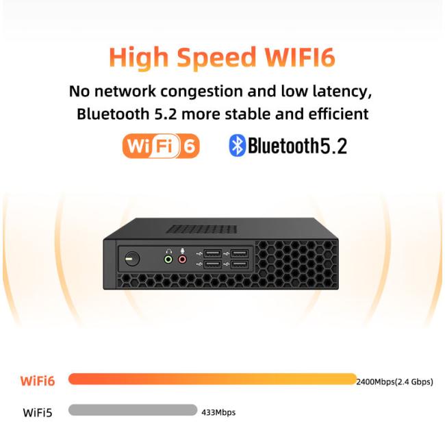 Top view of the compact mini PC