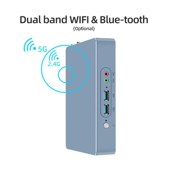 Mini PC with multiple connectivity ports visible