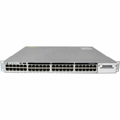 Side view showing ports of WS-C3750X-48U-E switch