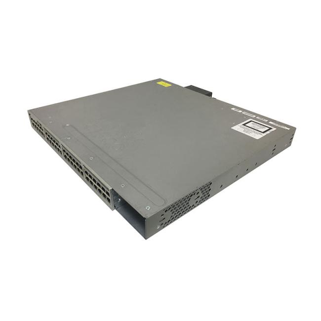Rear view of C3850-48P-L switch with power connections