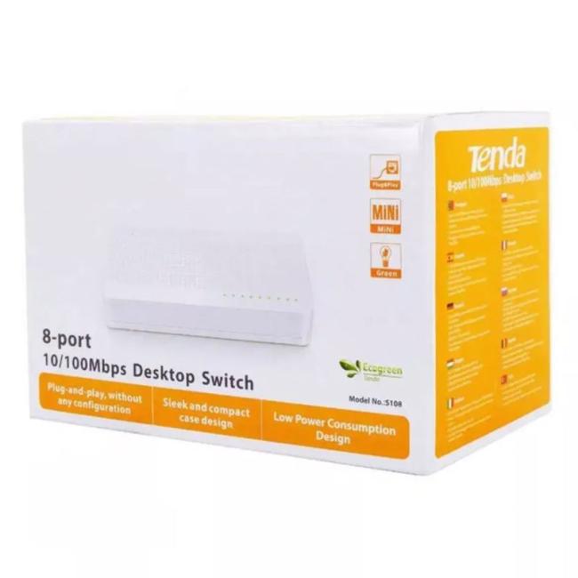 Network switch ports close-up