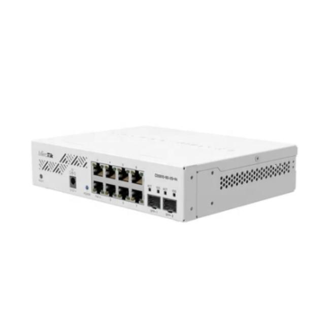 Side view of MIK-RO-TIK CSS610-8G-2S-IN switch showing dimensions