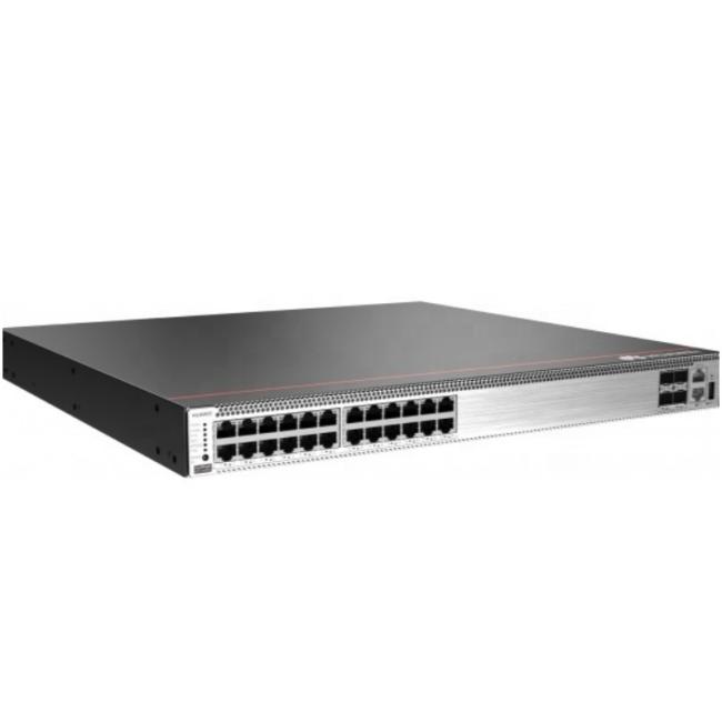 Side view of S5731-S24P4X 24 PoE+ Ethernet Switch showing ports and ventilation