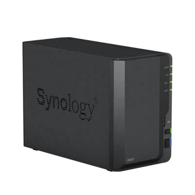 Front view of DS223 2-Bay NAS enclosure