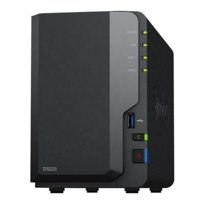 Side view of DS223 2-Bay NAS enclosure
