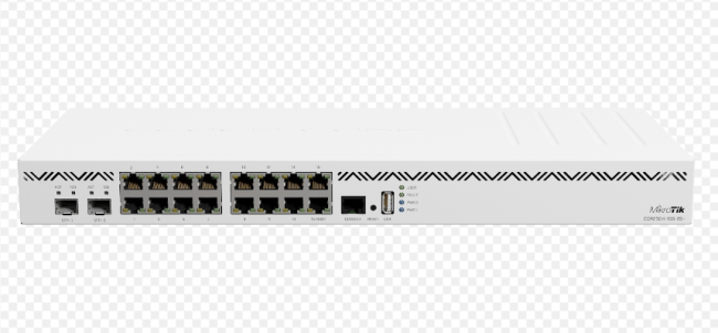 Technical diagram of CCR2004-16G-2S Router specifications