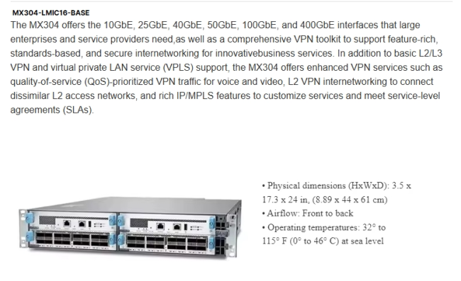 MX304 Enterprise Router technical diagram