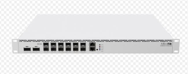 Side view of router showing ports