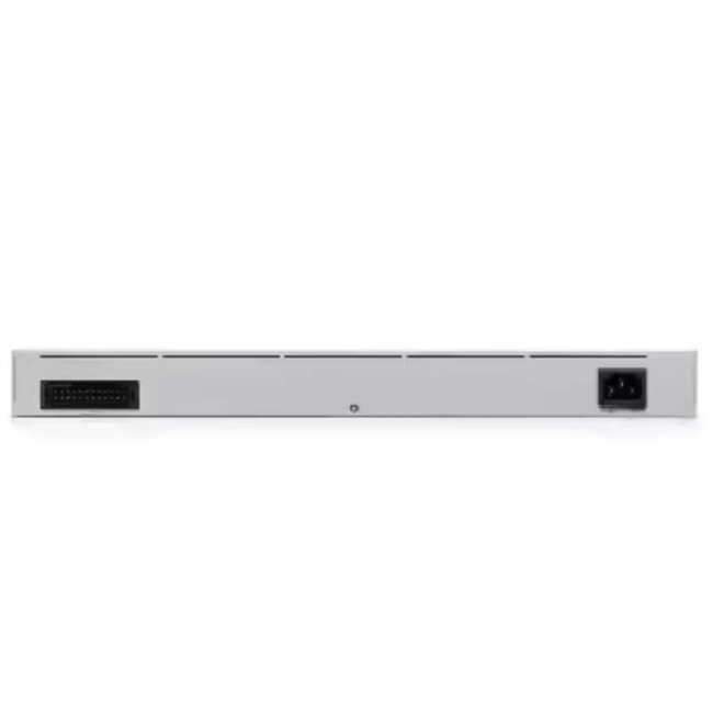 Side profile of UniFi Pro 48-Port PoE Switch highlighting compact 1U design