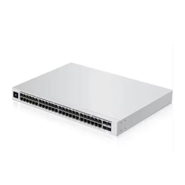 Rear view of UniFi Pro 48-Port PoE Switch showing power connections