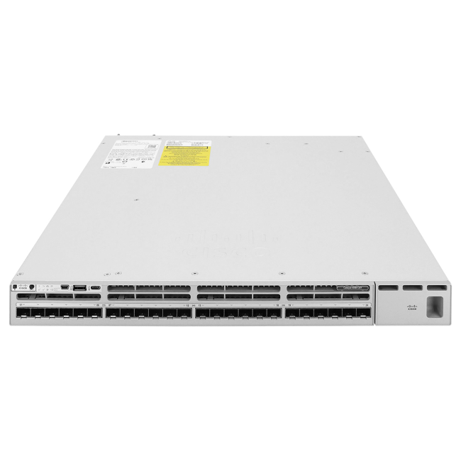 Side view showing ports of network switch