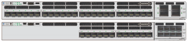 Detailed view of SFP28 ports
