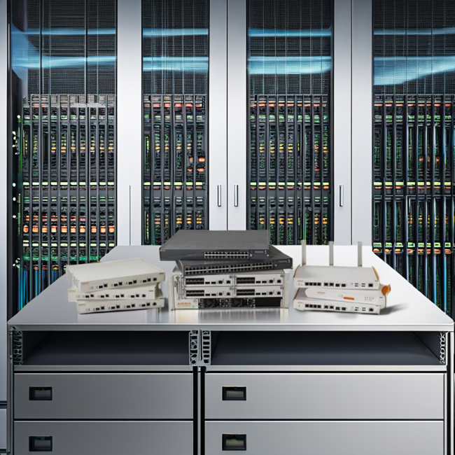 Close-up of ports on C9300-24UX-E switch