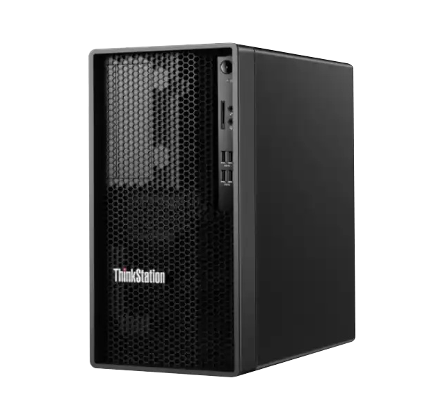 Workstation side view showing ports and connections