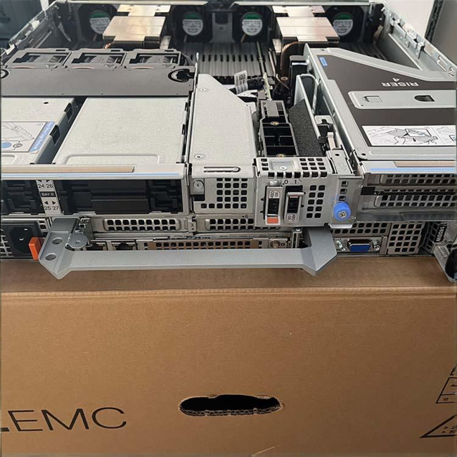 Close-up of server ports
