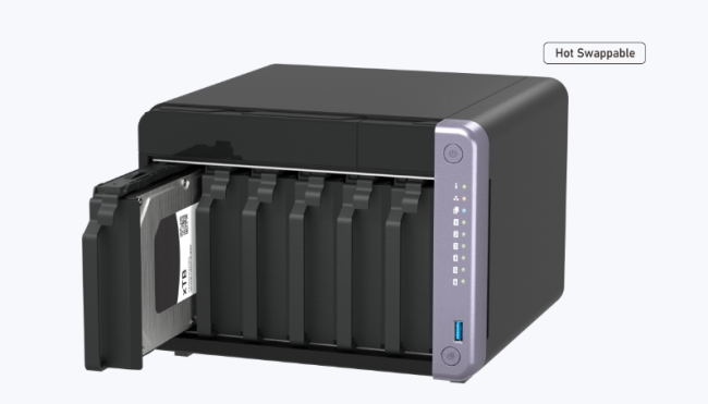 Close-up of TS-632X-4G drive bays