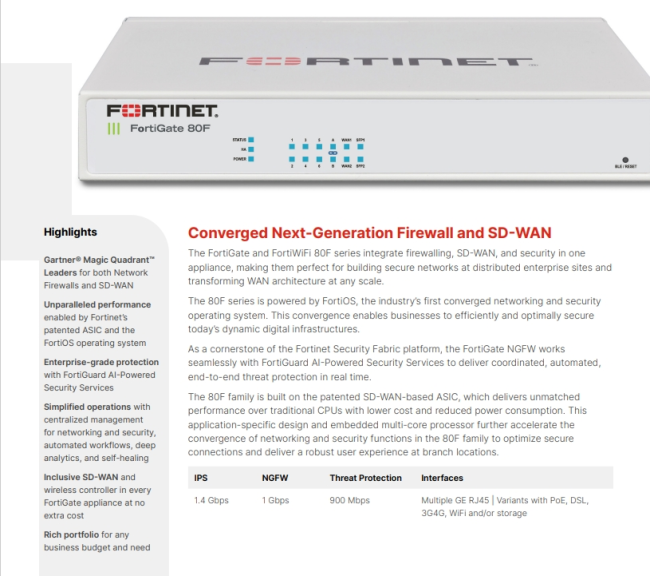 Network diagram showing FortiGate firewall deployment