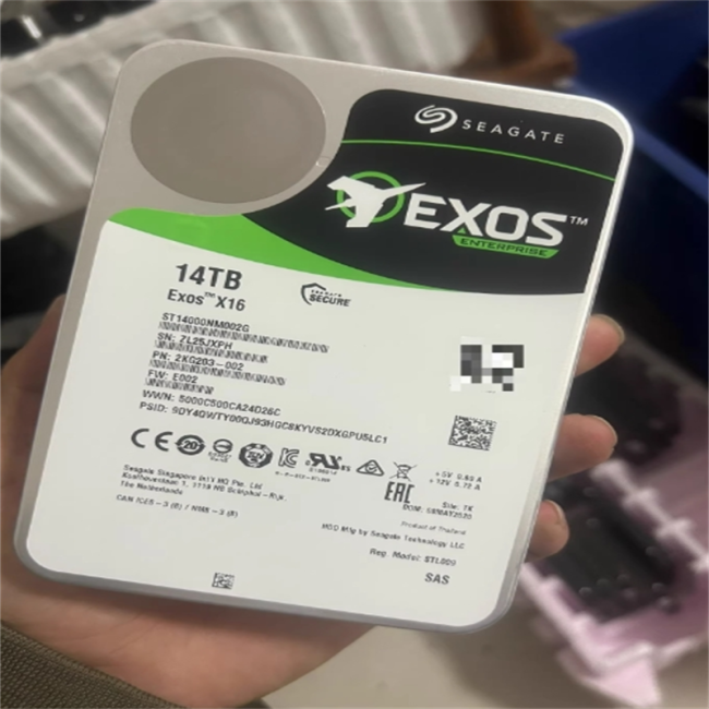 Side view of hard drive showing SATA interface