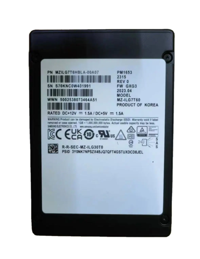 Samsung PM1653 SSD performance metrics