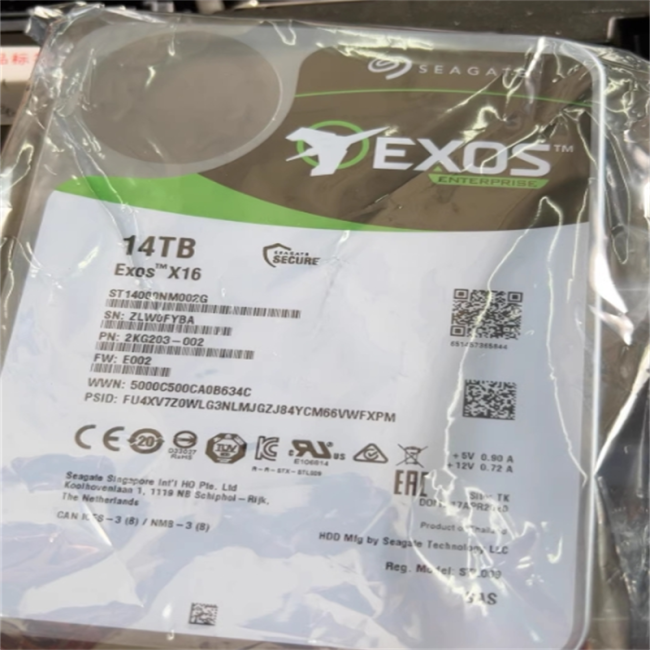 Top view of hard drive with model number visible
