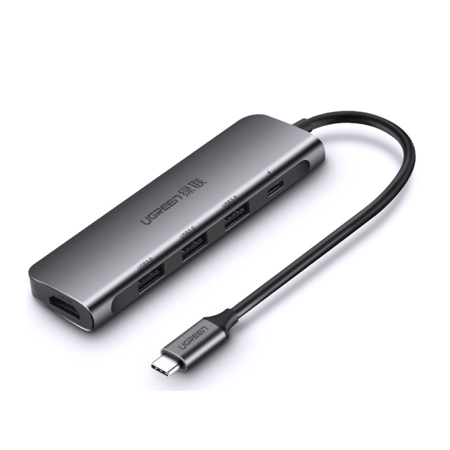 USB C Hub technical diagram with dimensions