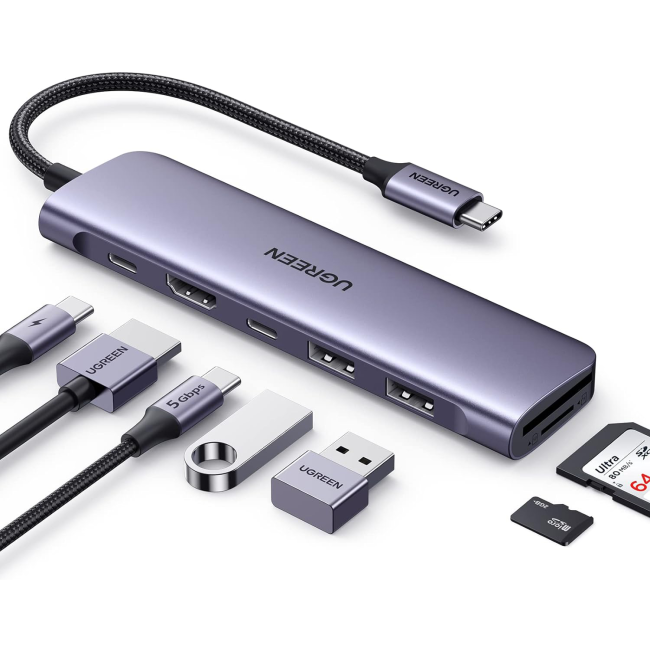Diagram of USB C Hub ports and connectivity options