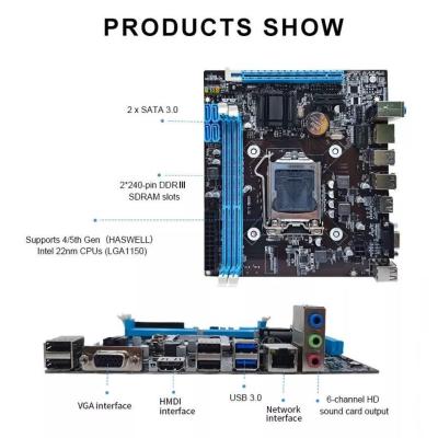 China Factory wholesale H81 motherboard with processor i3/i5/i7 LGA1150 16GB M.2 Dual DDR3 PC Mother Boards for sale