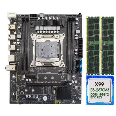 China Op maat gemaakte X99 moederbord sets LGA2011 moederbord DDR3 recc ram met H81/H85 chipset X99 moederbord combo fabriek groothandel Te koop