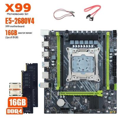 Cina X99 P4 Micro ATX Motherboard LGA2011-3 Xeon E5-2680V4 CPU DDR4 RAM NVME M.2 SATA in vendita
