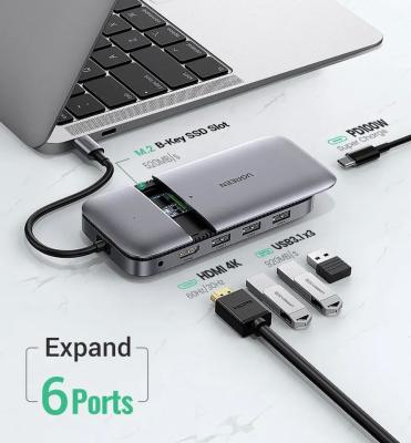 China USB C Hub 60Hz 5-in-1 Gigabit Ethernet Adapter with 4K HD-MI PD 100W Fast Charging and 2 USB 3.0 Type C Multiport Adapter for sale