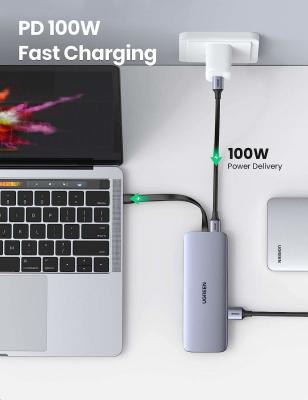 China USB C Hub 9 in 1 USB Type C Multiport Adapter Dock with 4K HD-MI VGA Gigabit Ethernet PD Charging 3 USB 3.0 Ports for sale