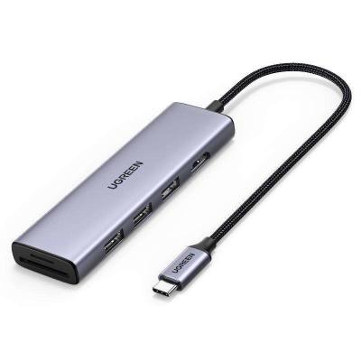 China 6-in-1USB C to USB Hub 4K@60Hz Adapter with 3 USB 3.0 Ports SD/TF Card Reader Multiport Dongle Type C Adapter for sale