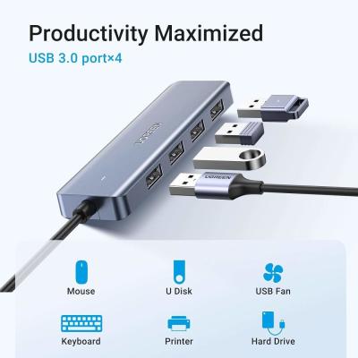 China USB C Hub 4 Ports, USB C to USB Hub with 4 USB 3.0, Powered USB C Splitter for Laptop for sale