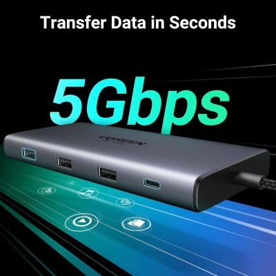 China Revodok Pro 210 Docking Station 10 in 1 USB C Dock Dual HD-MI 4K@60Hz Single 8K@30Hz 100W PD 5Gbps USB C and USB A Port for sale