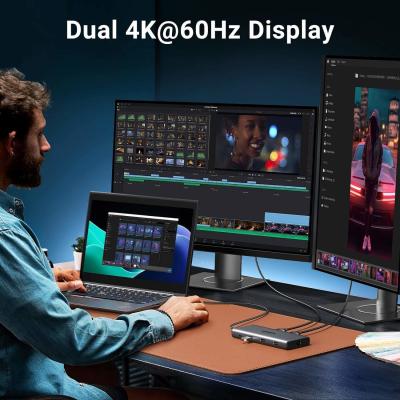 China Revodok Pro 210 Docking Station 10 in 1 USB C Dock Dual HD-MI 4K@60Hz Single 8K@30Hz 100W PD 5Gbps USB C and USB A Port for sale