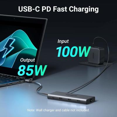 China Revodok Pro 210 Docking Station 10 in 1 USB C Dock Dual HD-MI 4K@60Hz Single 8K@30Hz 100W PD 5Gbps USB C and USB A Port for sale