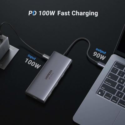 China Revodok Pro 109 Adaptador multipuerto USB C 9 en 1 10Gbps USB C 3.2 y USBA 3.2 100W en venta