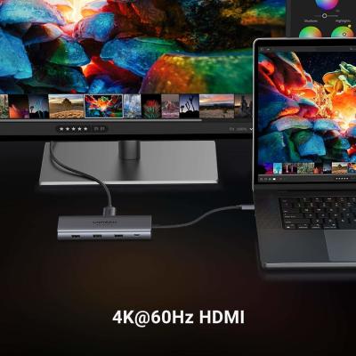 China Revodok Pro 109 Adaptador multipuerto USB C 9 en 1 10Gbps USB C 3.2 y USBA 3.2 100W en venta