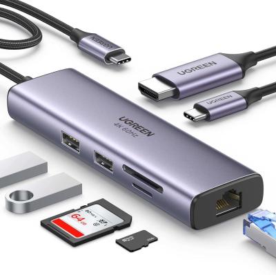 China 7 In 1 Network Device Gigabit Ethernet Adapter 100W PD Charging for sale