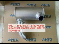 6732-11-5840 6732-11-5550 Muffler KOMATSU Excavator Spare Parts For S4D102E-1E
