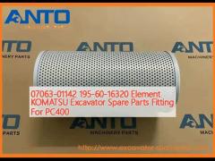 07063-01142 195-60-16320 Element KOMATSU Excavator Spare Parts Fitting For PC400