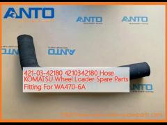 421-03-42180 4210342180 Hose KOMATSU Wheel Loader Spare Parts Fitting For WA470-6A