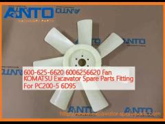 600-625-6620 6006256620 Fan KOMATSU Excavator Spare Parts Fitting For PC200-5 6D95