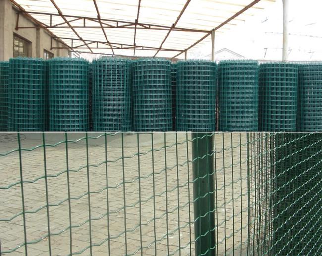 2''x2'' Green PVC coated Euro Fence Welded wire mesh rolls for garden