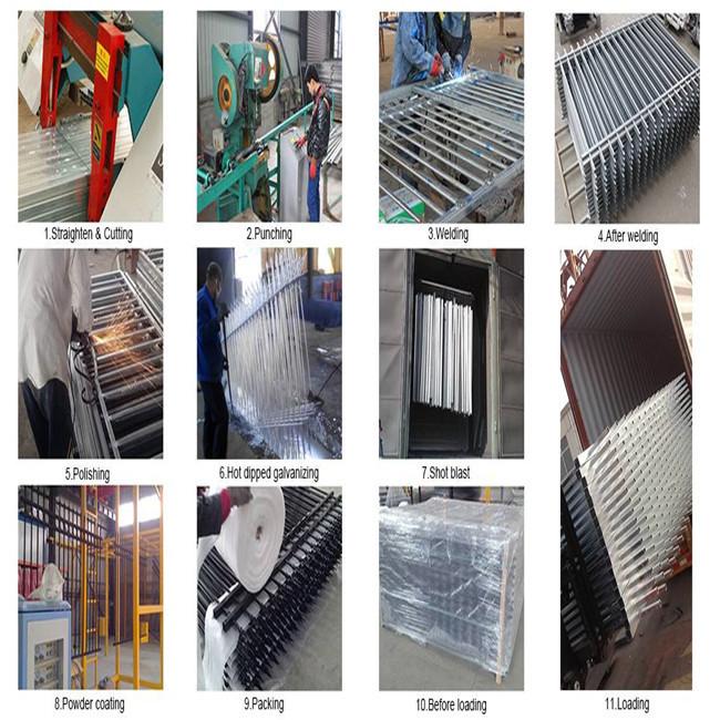 Durable Steel 6ft Metal Heat Treated Pressure Treated Wrought Iron Fence